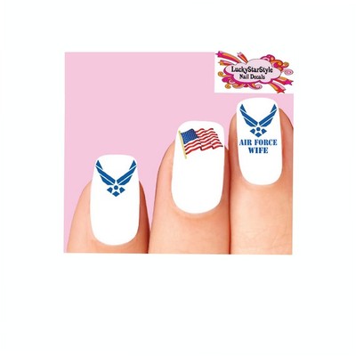 Waterslide Nail Decals Set of 20 - USAF United States US Air Force Wife ...