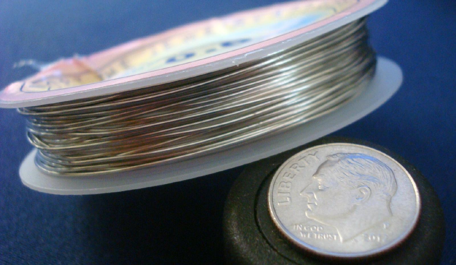 26' .5mm Silver plated copper round wire 24ga create wire wrapped ...