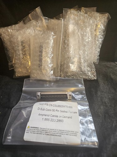 AMPHENOL D-Sub Connector 50-Pin Female CN-DSUB50SKT0-000 -Lot of 9 ...