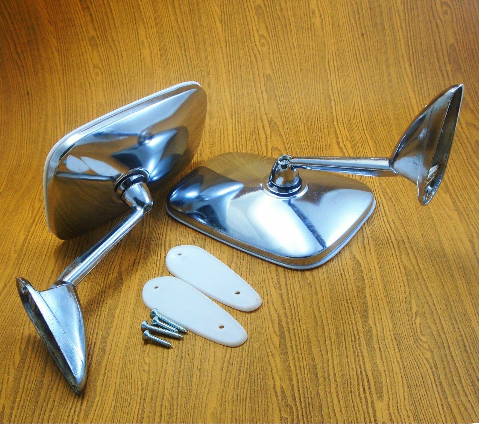 Chevy Ford Hot Rod Custom Chrome 5.9"x3.9" Swan Neck Side View Mirrors ...