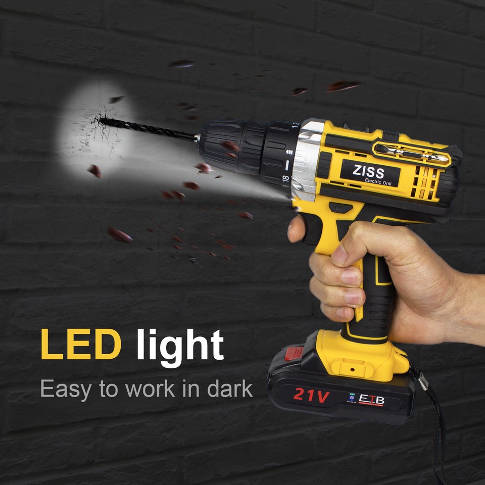 Cordless Drill Combo Kit Portable Power Tool Set for Household and ...