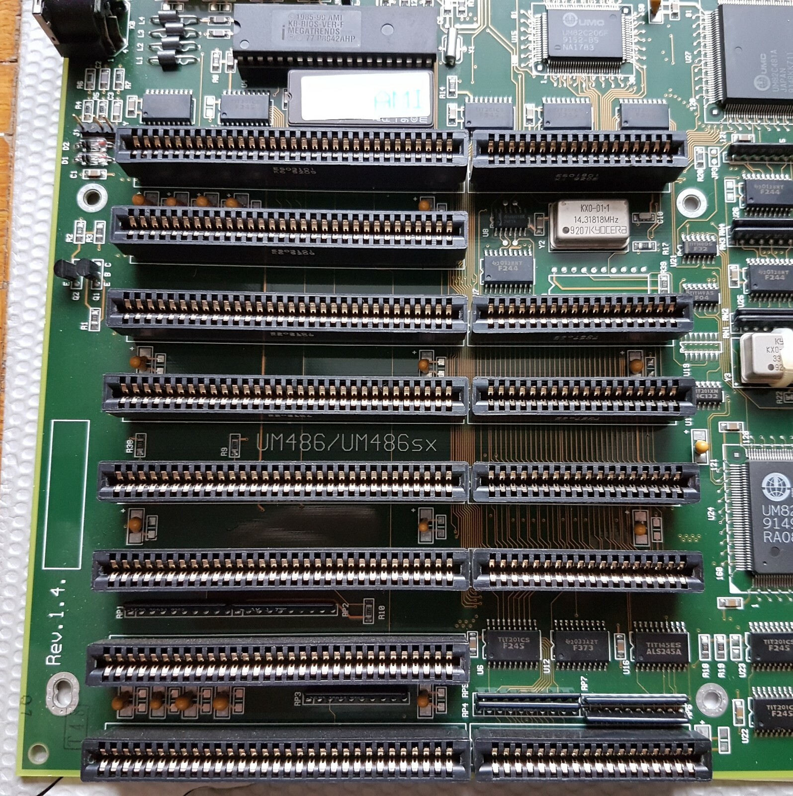 Vintage PC 486 motherboard ECS UM486 Intel DX-33 cpu + fan Weitek 4167 ...