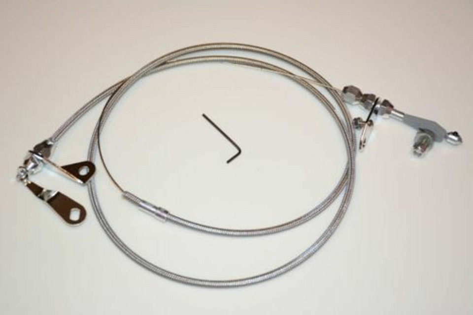 New Stainless Braided Kick Down Cable Transmission Trans Detent For ...