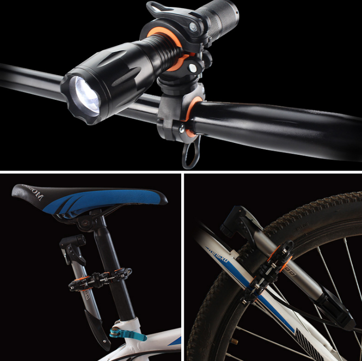 Bicycle Light Bracket Bike LED Lamp Holder 360 Degree Rotatable Quick ...