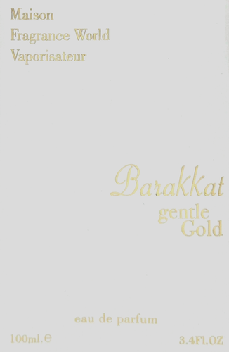 BARAKKAT GENTLE GOLD By FRAGRANCE WORLD EAU DE PARFUM UNISEX 3.4 Oz ...