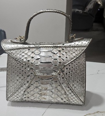 Tyler Alexandra Ellis: Pewter Python Handbag Made In Italy | eBay