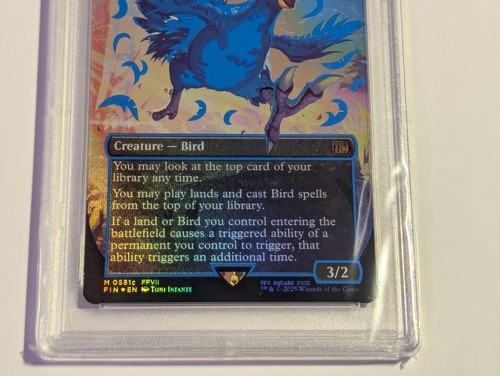 Traveling Chocobo Borderless Neon Ink Blue Final Fantasy Foil PSA 10 ...