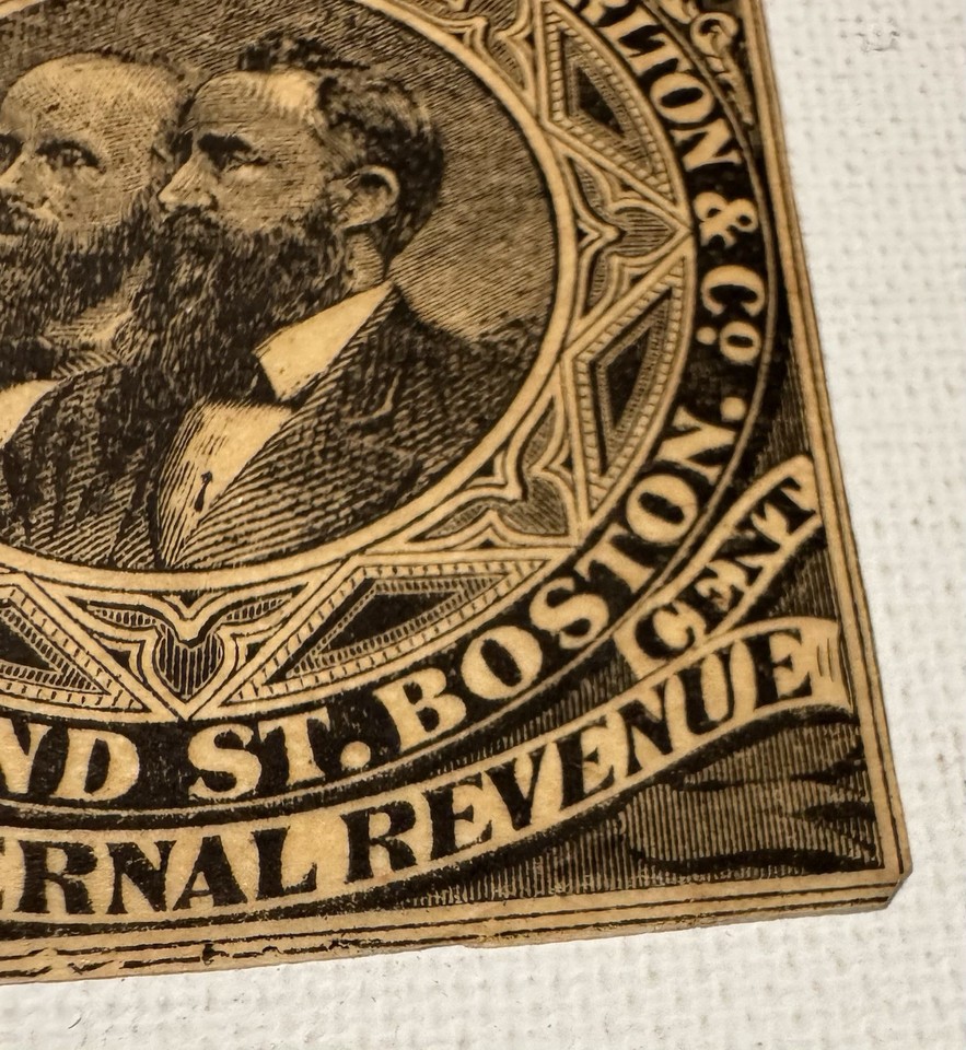 US Internal Rev., 1880, 1 Cent Match Stamp, Byam. Carlton & Co, Fair ...