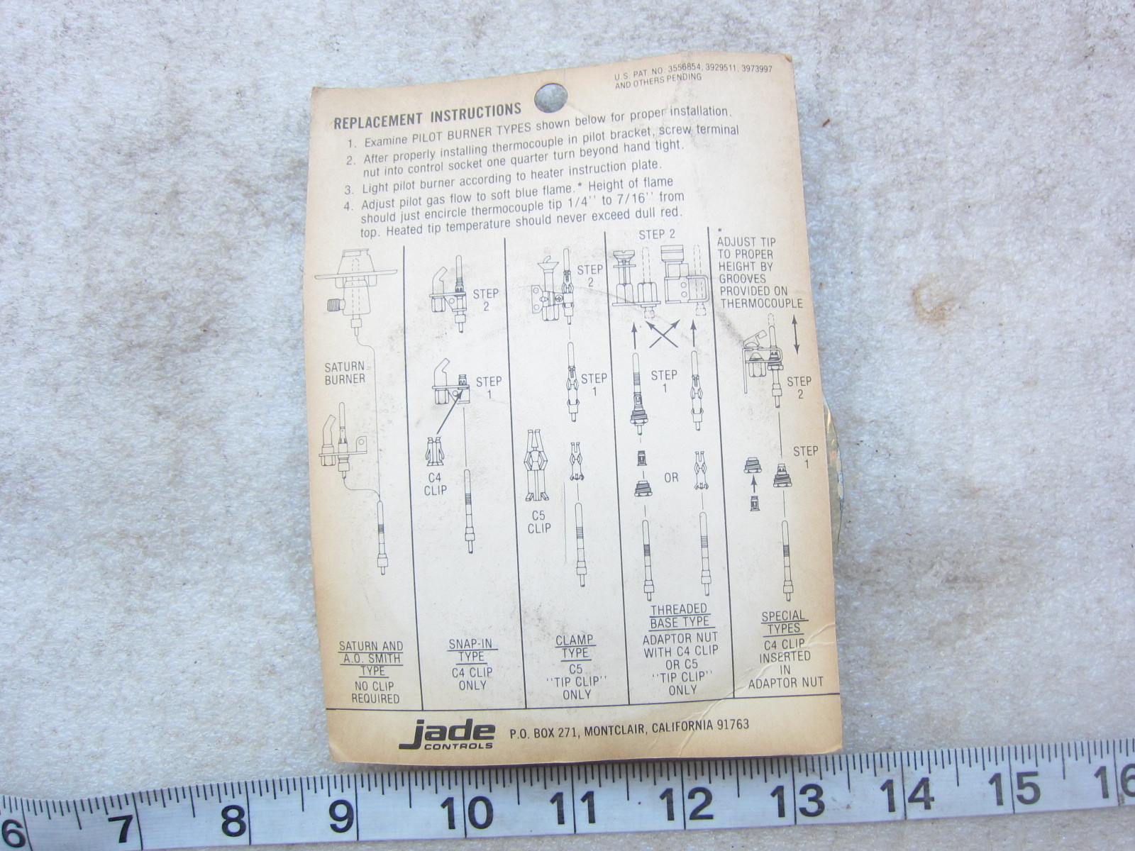 jade Controls TK5-30" 1970-030 Style Pilot Light Control Thermocouple ...