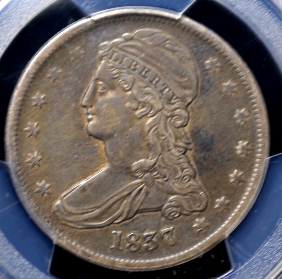 1837 REEDED EDGE CAPPED BUST HALF "50 CENTS" VARIETY NGC XF 40 CHOICE ...