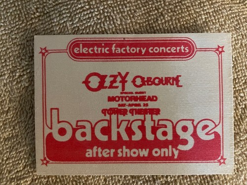 RARE Vintage OZZY OSBOURNE with Motorhead Backstage Pass | eBay
