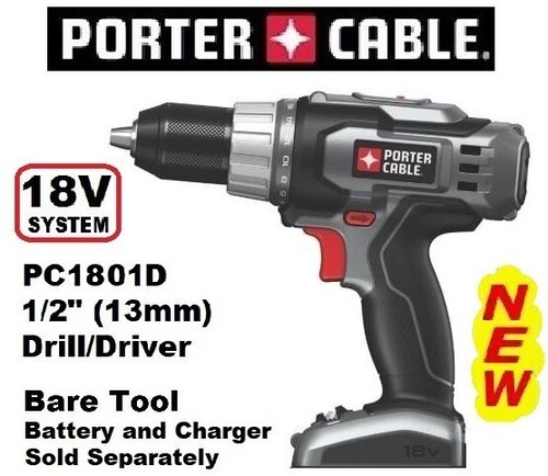 NEW! Porter-Cable PC1801D 18V Volt 1/2" Drill Driver (Tool Only) **NEW ...