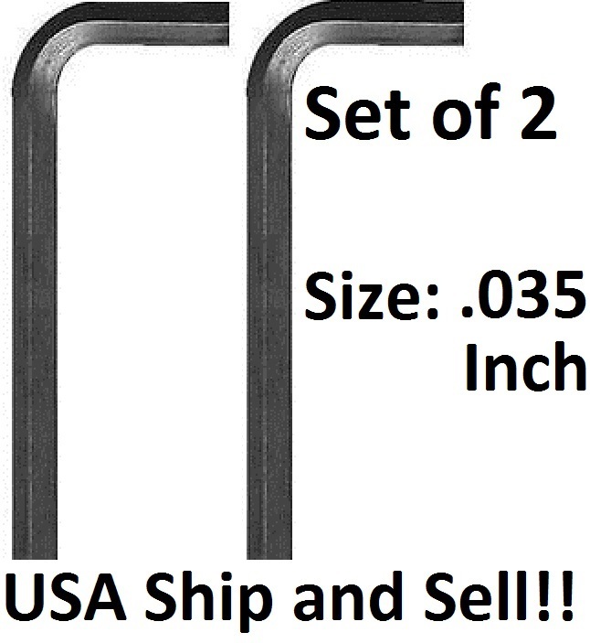 .035 Inch 2pc Allen Wrench Micro Short Arm SAE Hex Key Tool for Socket ...
