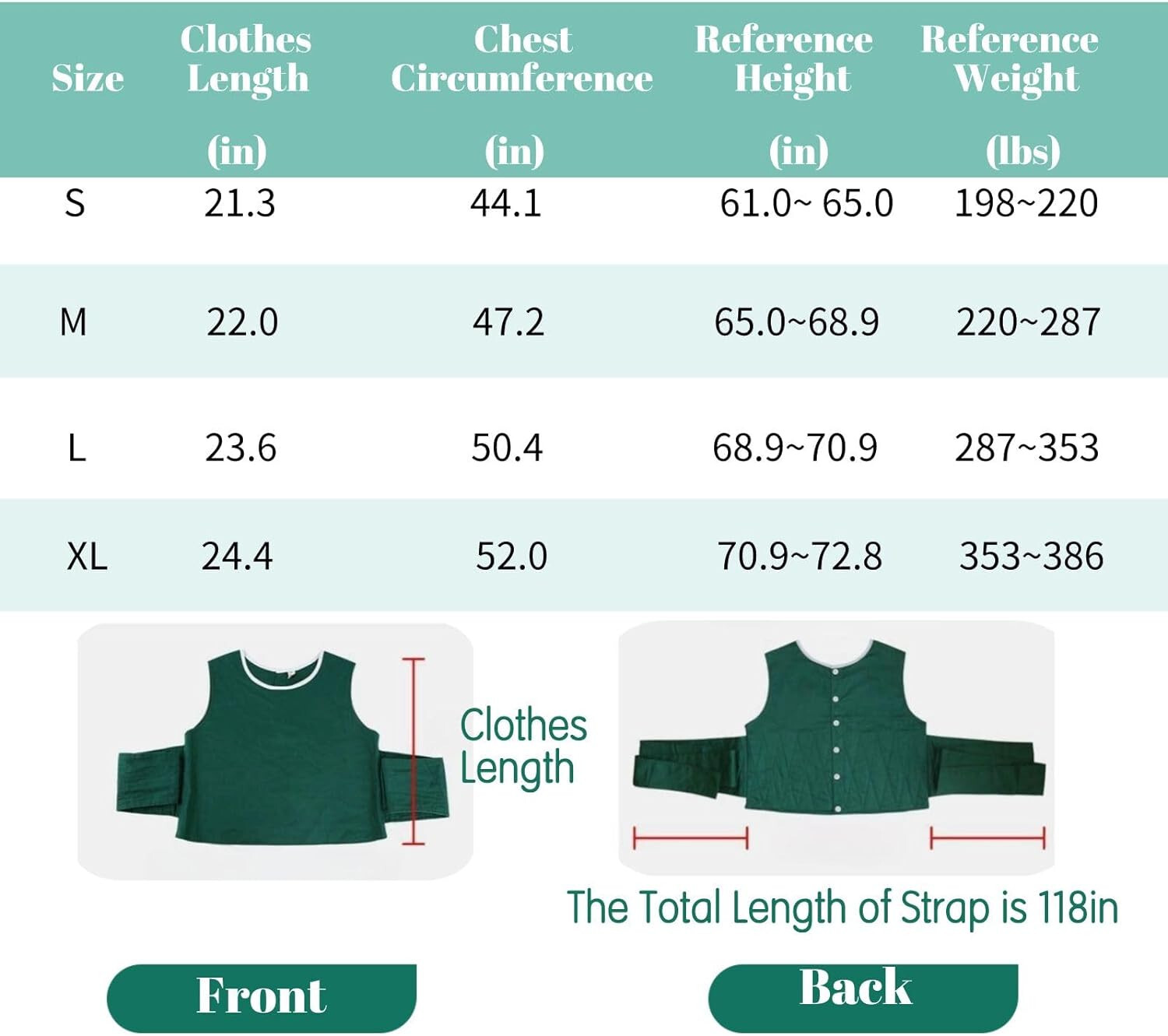 Vest Restraint Suit for Bed or Wheelchair, Medical Strap, Adjustable ...