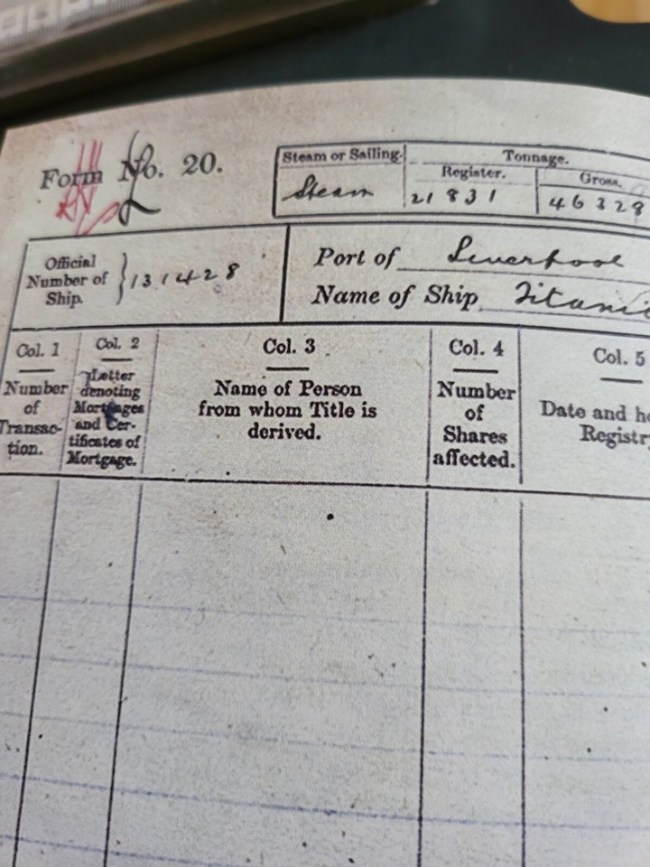 TITANIC Trans script Document Ship Antique Ephemera Disaster Historic ...