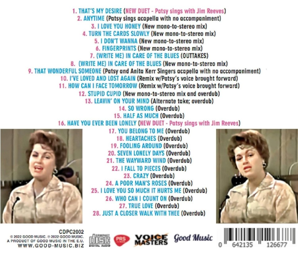 PATSY CLINE YESTERDAY, TODAY AND TOMORROW includes 2 NEW duets with JIM ...