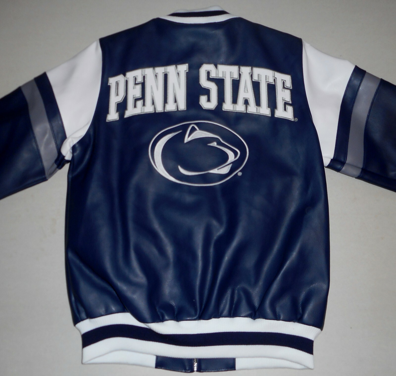 PENN STATE NITTANY LIONS FAUX LEATHER JACKET MEN'S M L XL 2X 3X 4X BLUE ...