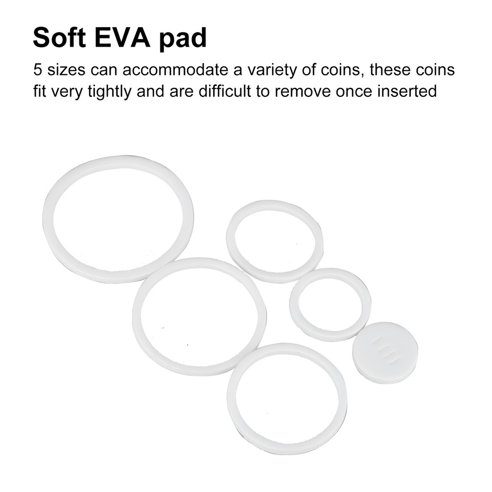 20Pcs 46mm Coin Storage Box Clear Round Plastic Capsules Holder w/ 5 ...