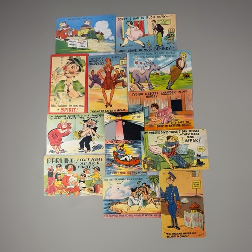 1930 Humorous Comic Vintage Postcards 12pc Lot Naughty Adult Humor ...