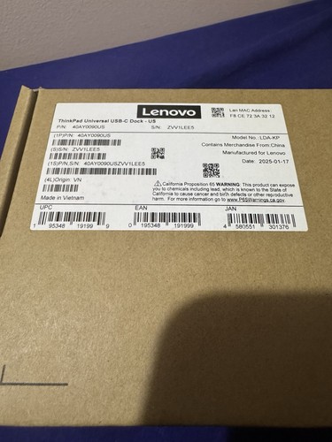 Lenovo 40AY 40AY0090US ThinkPad Universal USB-C 90W Docking Station ...