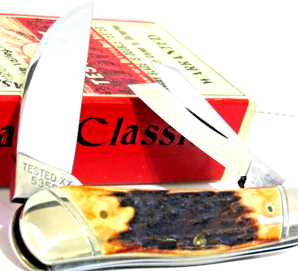 Case Classic 5355 Wharncliffe Whittler knife - Genuine INDIA SAMBAR ...