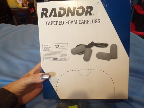 NEW RADNOR Tapered Foam 100 Corded Pair Earplugs 64051842 32dB Hi-Viz ...
