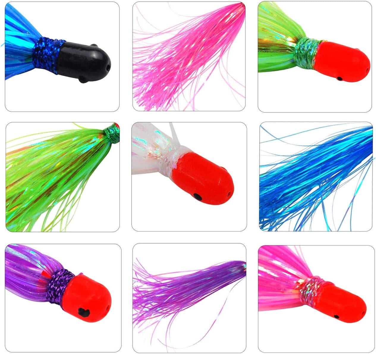 4 MYLAR DUSTER BLUE WATER FISH CANDY FLASH KINGFISH MACKERAL LURE ...