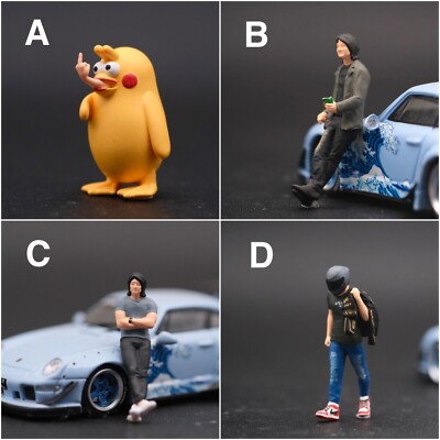 Miniature Figure Han, Mascot,Biker Scale H0 1/87 or 1/64 Hotwheels | eBay