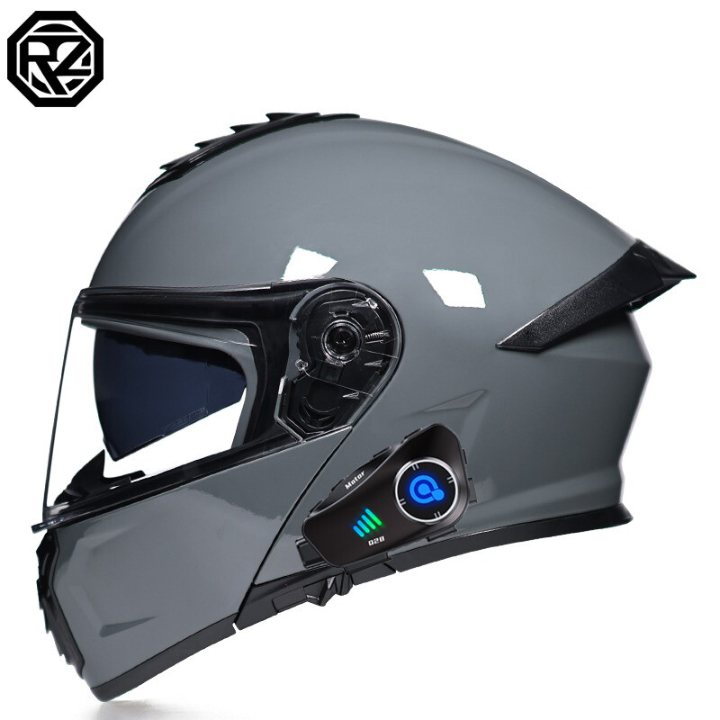 Bluetooth Motorcycle Helmet Built-in Camera Racing Modular Motocross ...