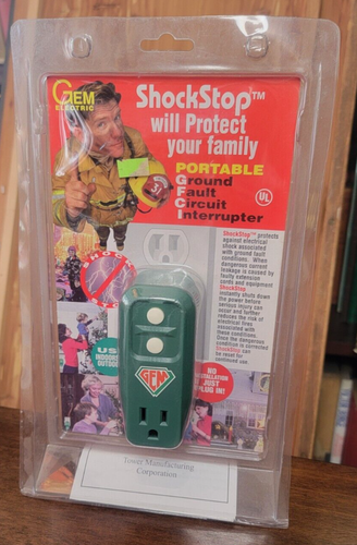 GEM Electric® ShockStop™ Portable Single Outlet GFCI Adapter Opened | eBay