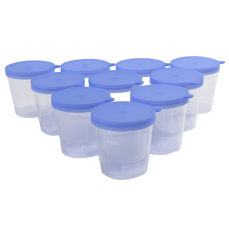 40ml Lab stool sample collection cup hard plastic urine test ...