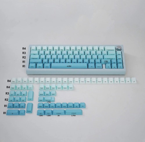 PBT Doubleshot Keycaps Gradient Turquoise Backlit Side Print Keycap | eBay