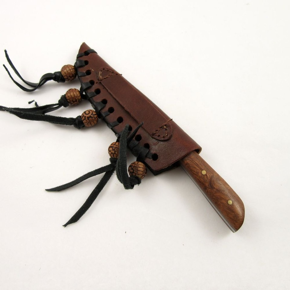 FIXED BLADE HUNTING KNIFE 5.75" Mini Native American Style Patch ...