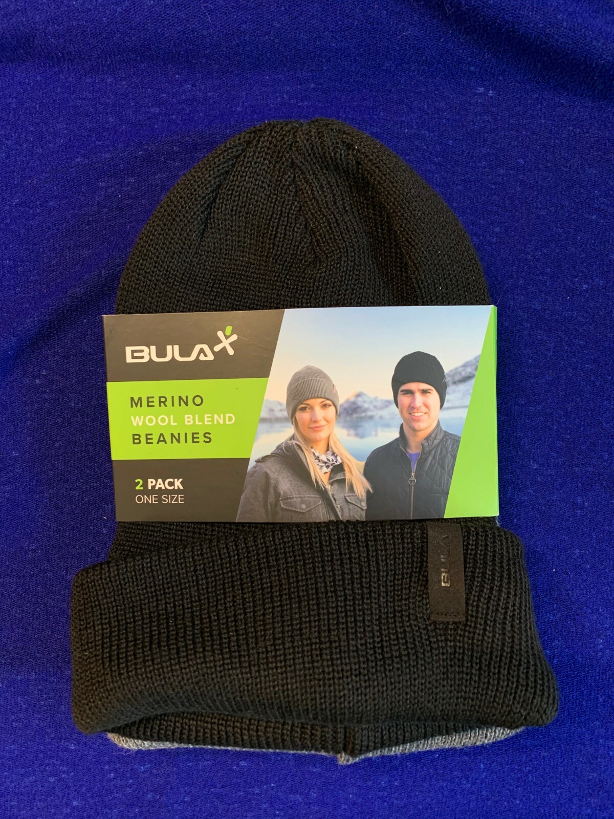 2 Bula Merino Wool Blend Beanies 1 Black and 1 Gray Beanie Cap for sale ...