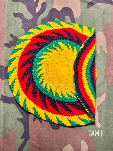Rasta Handmade Crochet Beret Tam Bonet Beanie Cap Hippie Reggae Style M ...