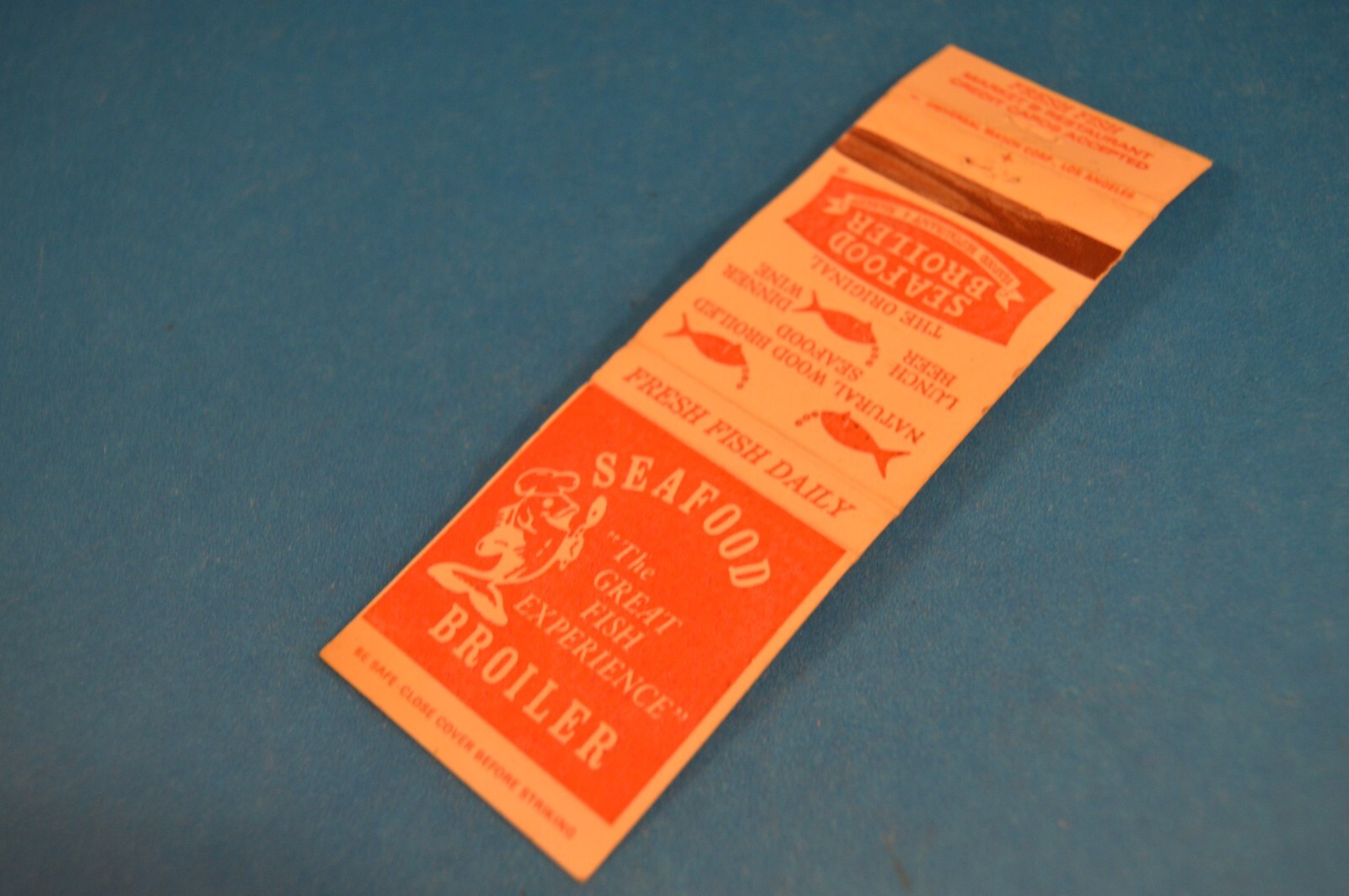 SEAFOOD BROILER Vintage MATCHCOVER Restaurant SEAFOOD CALIFORNIA Addl ...
