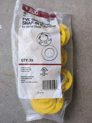 🔰 Halex Pvc Universal Snap-In Bushing For Metal Studs. Yellow 10pcs ...