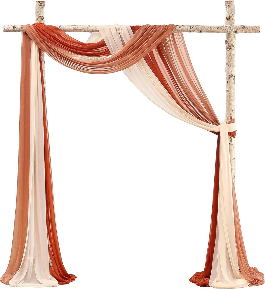 Wedding Arch Draping Fabric 20Ft Chiffon Drapes Arbor Drapery Ceremony ...