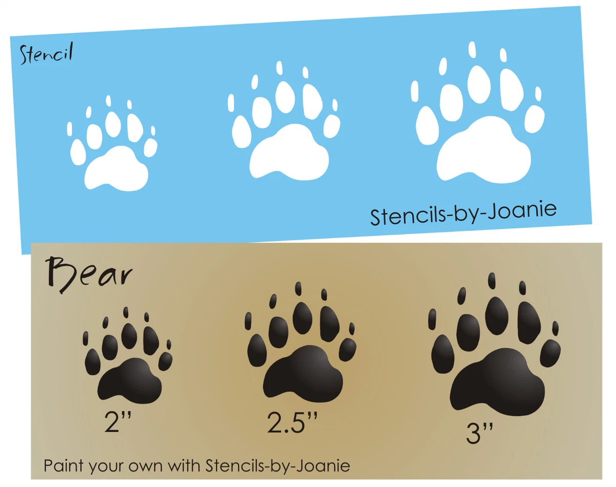 Bear Paw Print Stencil