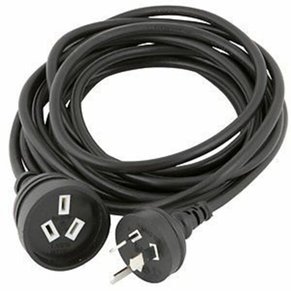 Black 3m 10a 3 Pin Power Extension Lead Cord Plug Cable Socket Metres ...