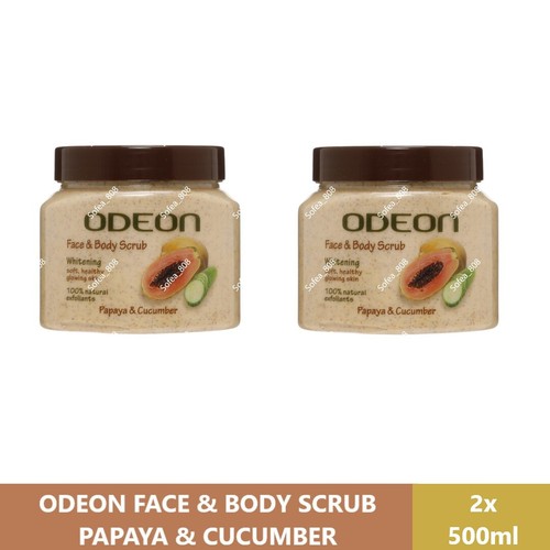 2 x ODEON FACE & BODY SCRUB PAPAYA & CUCUMBER BRIGHTEN DULL SKIN 500ml | eBay Australia