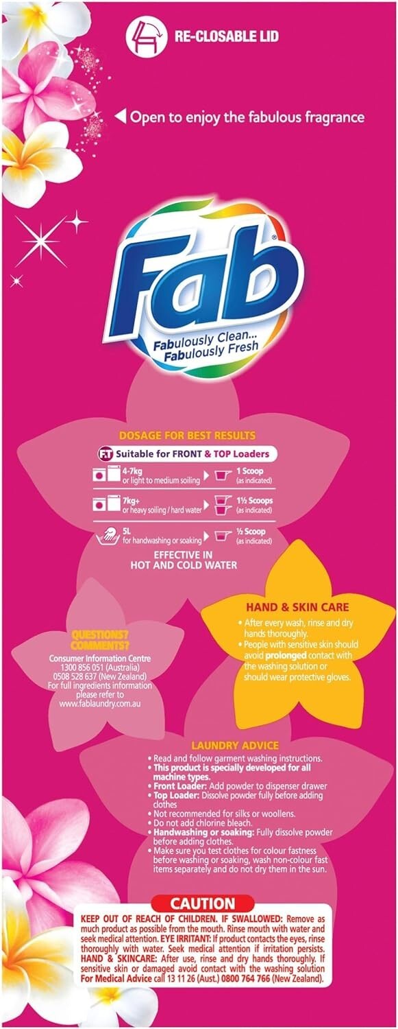 Fab Fresh Frangipani Laundry Powder Detergent 4Kg l AU FREE SHIPPING ...