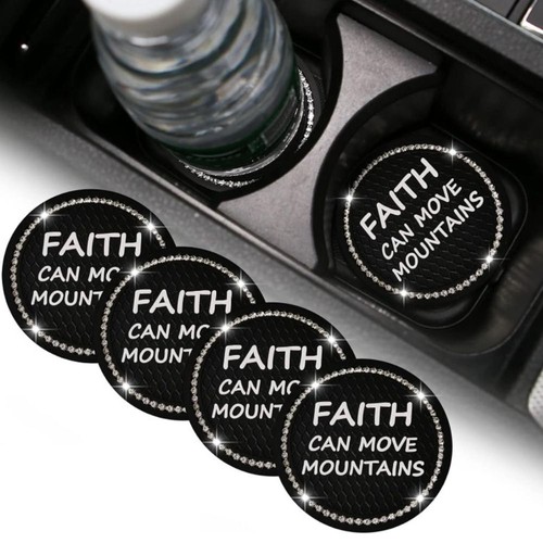 4pcs PVC + Rhinestone Bling Car Coasters Fit for Most of Cars | eBay