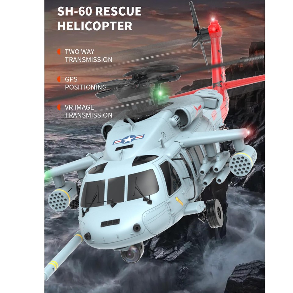 RC Helicopter F09-H 1/47 Scale Naval Rescue Aircraft SH60 6CH Aircraft ...