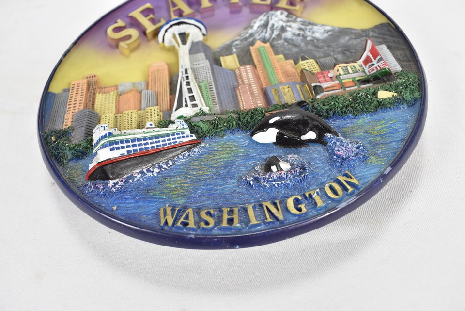 Seattle Washington 3D Art Plate Space Needle Decorative Gift Creations ...