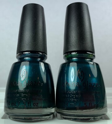 china glaze nail polish Tongue & Chic 1229 Dark Blue-Green Metallic ...