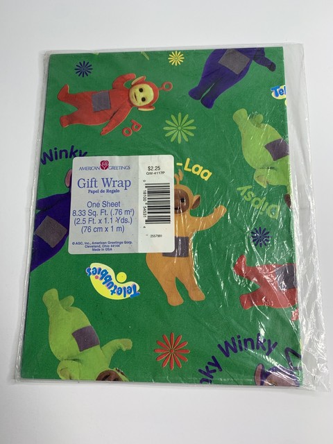 Teletubbies Gift Wrap Green Wrapping Paper Carlton Cards for sale ...
