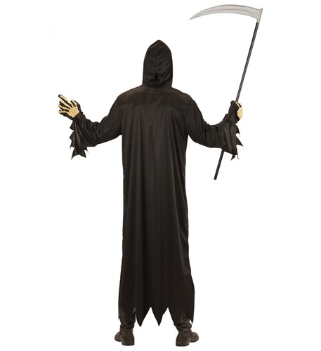 Sensemann Robe mit Kapuze schwarz ohne Maske Karneval Halloween Kostüm ...