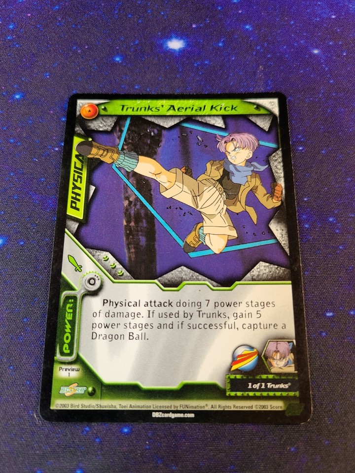 Dragon Ball Z CCG Trunks Aerial Kick Preview 1 DBGT Kid Buu Saga LE ...