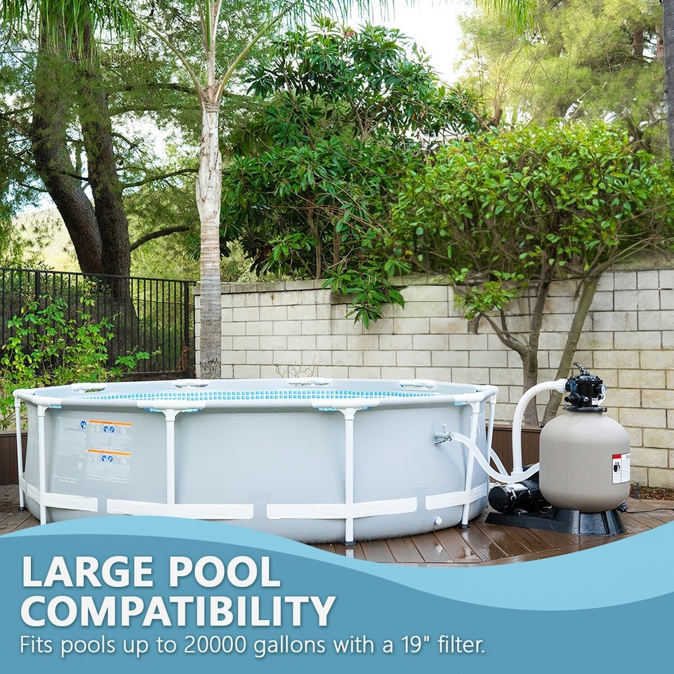 XtremepowerUS 19" Sand Filter Above Ground Pool w/ 1.5HP Pump for 18000 ...